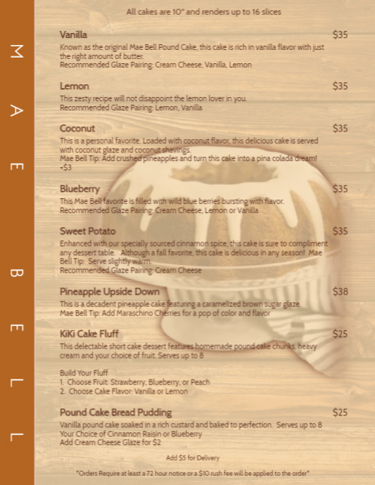 Copy of Mae Bell Menu Revised | PosterMyWall