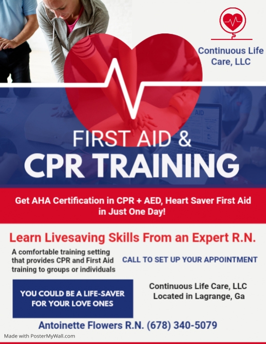 Copy of CPR & First Aid Training Center Flyer | PosterMyWall