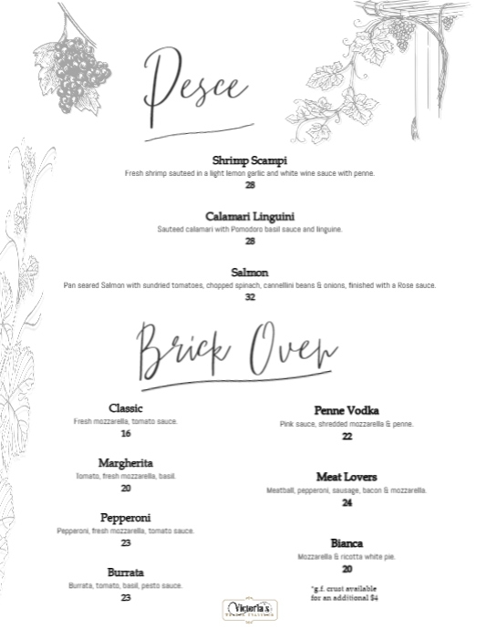 Victoria's Menu fish and oven 8.16.23 (1) | PosterMyWall