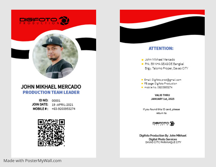 Easy free ID card template | PosterMyWall