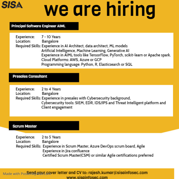 LinkedIn Post we are hiring | PosterMyWall