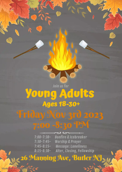 Autumn smore camp bonfire invitation | PosterMyWall