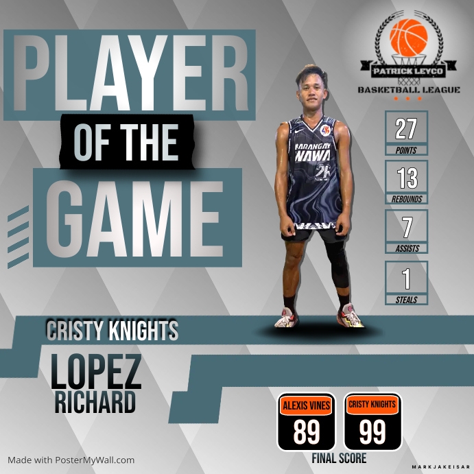 PLAYER OF THE GAME | PosterMyWall