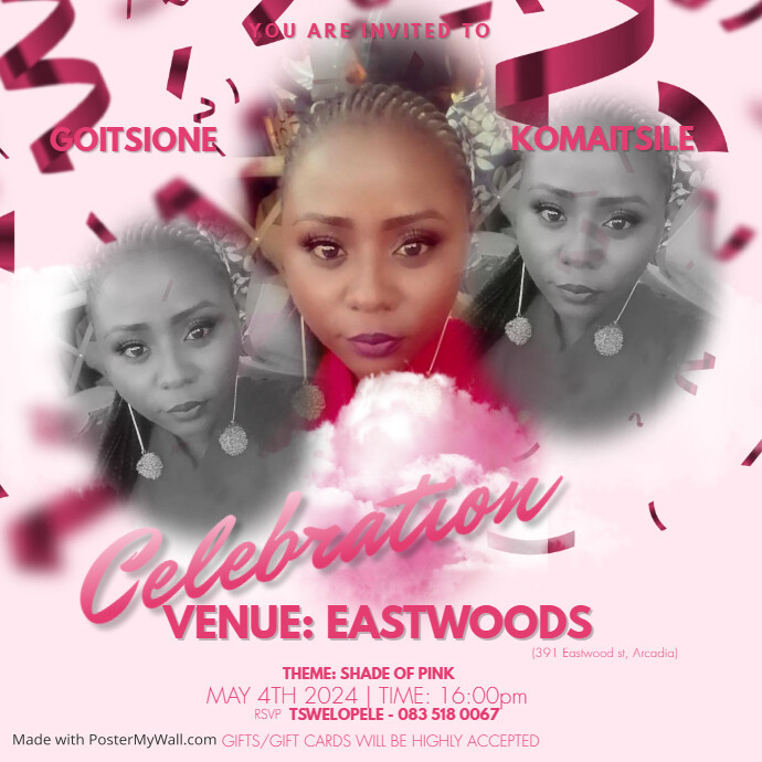Copy of Pink Birthday IG Flyer template | PosterMyWall
