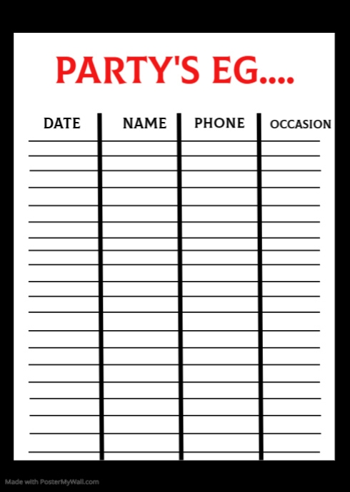 Sign Up Sheet Template (1) | PosterMyWall