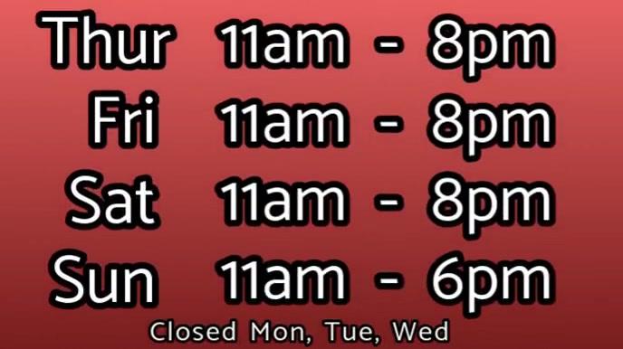 Store Hours of Work Digital Display | PosterMyWall