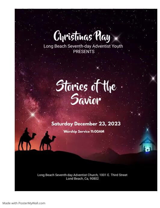 Sunset Christmas Church Service Invitation (1) | PosterMyWall