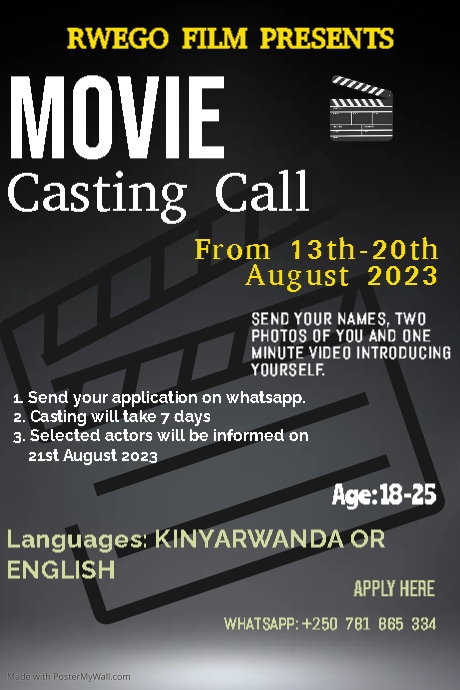 Movie Auditions Casting Call Flyer Template | PosterMyWall