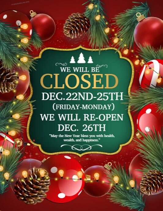 Copy of closed for holidays | PosterMyWall