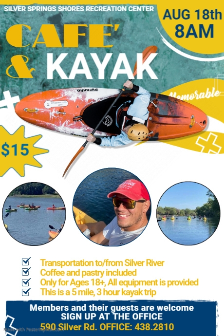 Copy of Blue Wild River Kayaking Poster Template | PosterMyWall