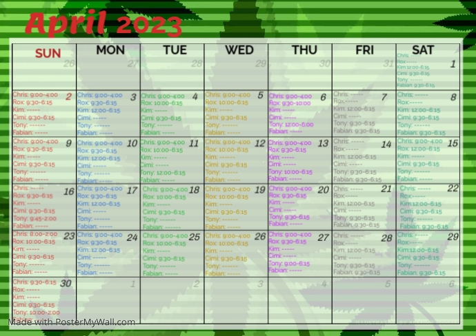 Printable calendar template 2023 april | PosterMyWall