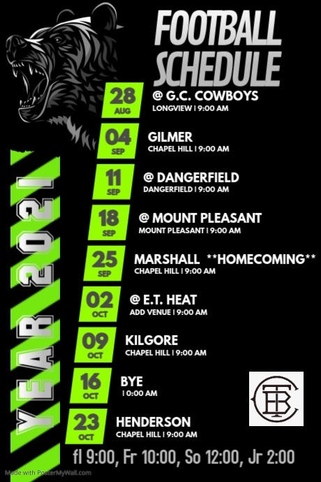 Copy of Football Game Schedule Poster | PosterMyWall