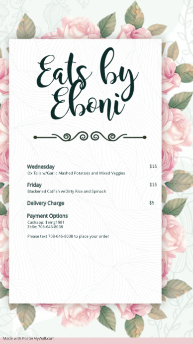 Copy of Copy of women's day, women's day menu | PosterMyWall
