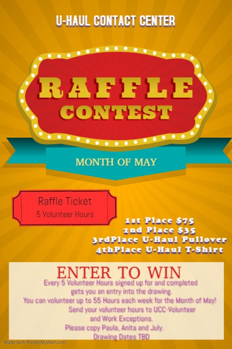 Copy of Yellow Raffle Poster Template | PosterMyWall