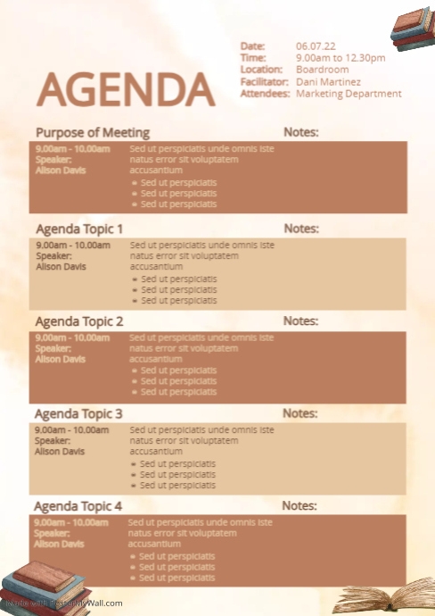 Minimalist Aesthetic Business Meeting Agenda | PosterMyWall