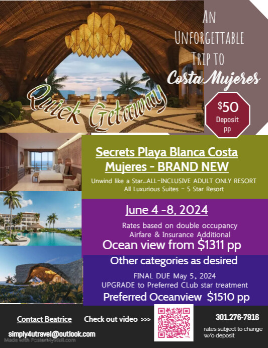 Copy of Cancun Travel Poster Flyer Template | PosterMyWall