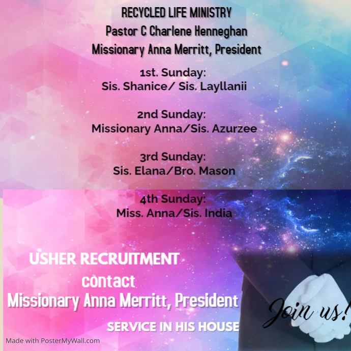 USHER RECRUITMENT FLYER | PosterMyWall