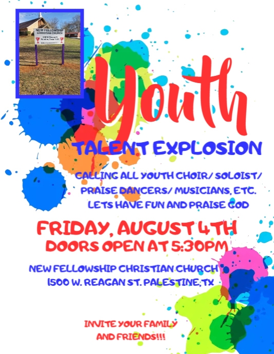 Youth Night Explosion Church Flyer | PosterMyWall