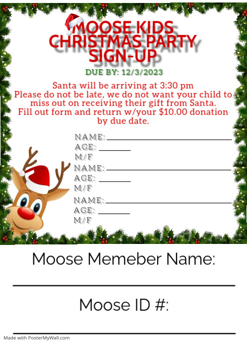 CHRISTMAS SIGN UP | PosterMyWall