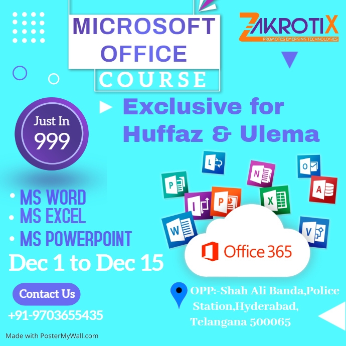 Copy of office 365 online course poster template | PosterMyWall