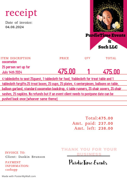 Copy of Copy of Invoice Template | PosterMyWall