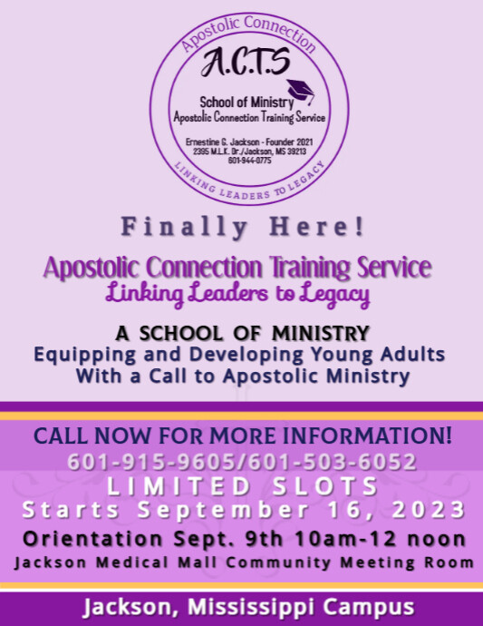 ACTS School of Ministry Flyer | PosterMyWall