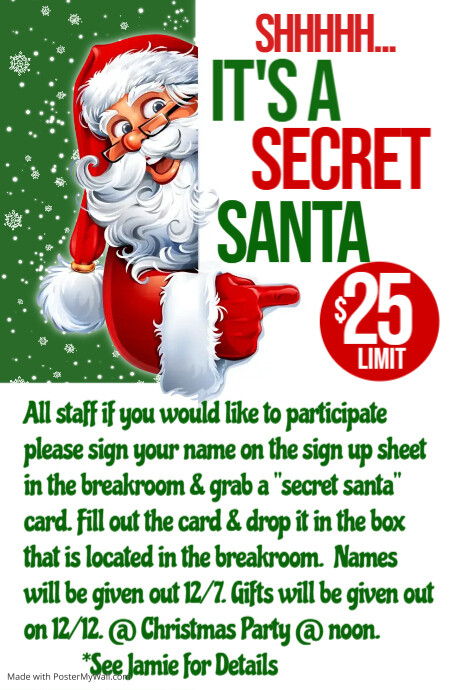 Copy of Secret Santa Poster | PosterMyWall