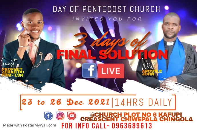 Copy of PROPHETIC OUTPOUR ONLINE CHURCH | PosterMyWall
