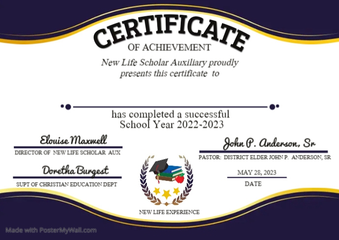 Certificate of Achievement Template | PosterMyWall