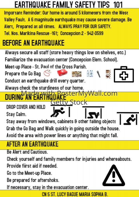 Family Earthquake Disaster Plan | PosterMyWall