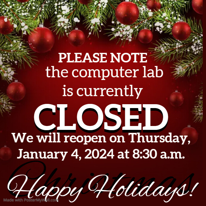 CHRISTMAS DAY SHOP CLOSED NOTICE TEMPLATE | PosterMyWall