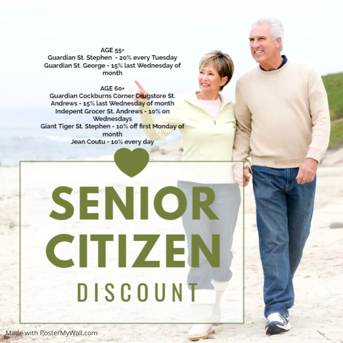 Senior Citizen Discount | PosterMyWall