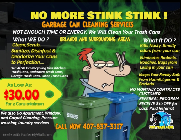 Trash Can Cleaning Company Ad (1) | PosterMyWall