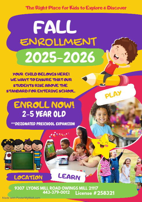 preschool enrollment advertisement | PosterMyWall