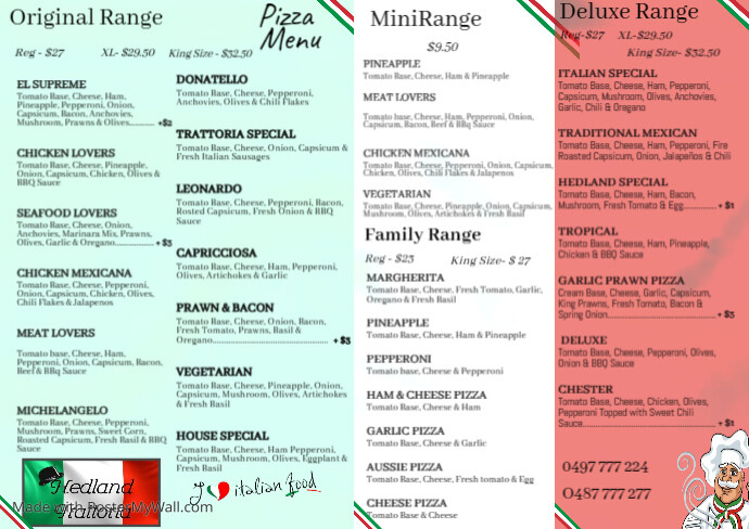 Italian Menu (2) | PosterMyWall