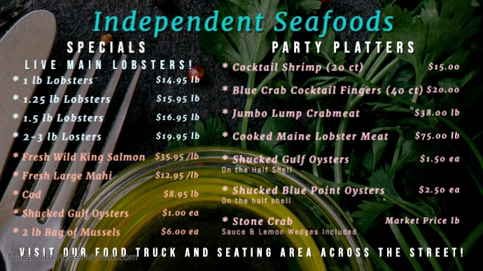 Copy of Specials and Party Platters | PosterMyWall