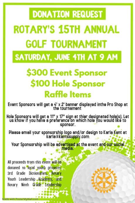 Golf donation | PosterMyWall