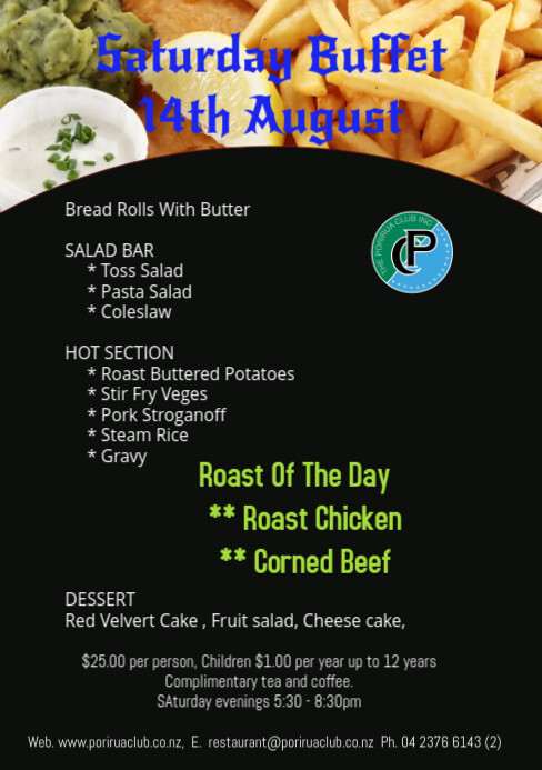 Copy of saturday menu | PosterMyWall