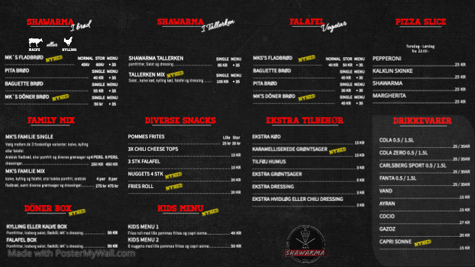 Copy of chalkboard restaurant pizza menu template | PosterMyWall