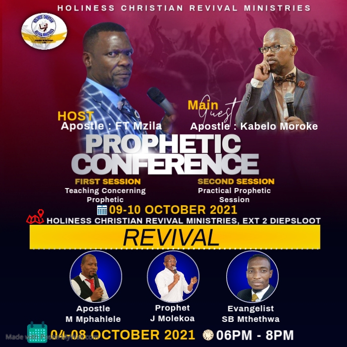 Copy of Holiness Prophetic Conference | PosterMyWall
