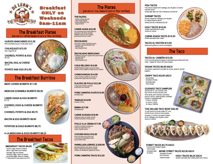 tex mex laminated menu 1 | PosterMyWall