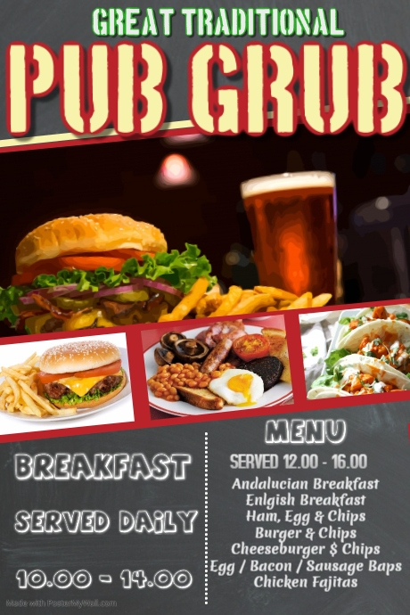 Copy of Pub Bar Food Flyer Template | PosterMyWall