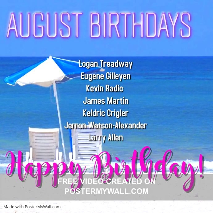august birthdays | PosterMyWall