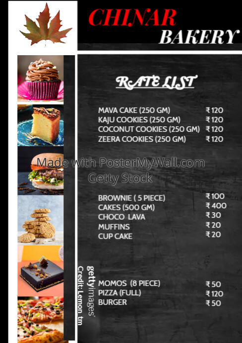 Menu Card Restaurant Template Price List | PosterMyWall