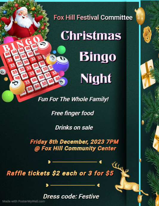 Christmas Bingo Night Invitation Flyer | PosterMyWall