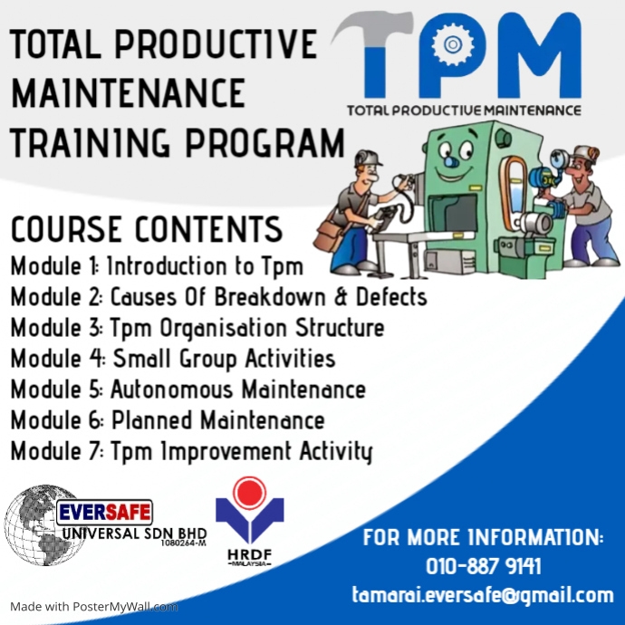 TOTAL PRODUCTIVE MAINTENANCE TRAINING PROGRAM | PosterMyWall