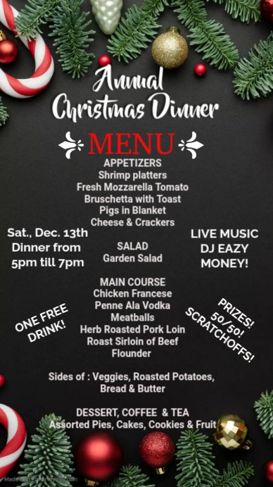 Christmas menu | PosterMyWall
