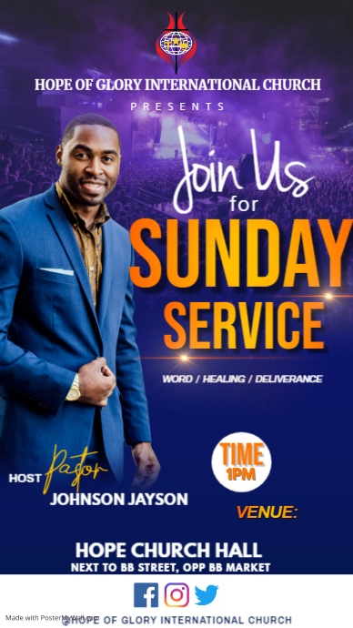 Copy of Sunday service | PosterMyWall