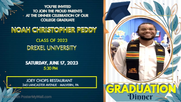 Copy of Online Grad Party Invitation Digital Display | PosterMyWall