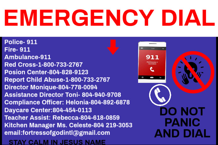 Emergency Dial Contact Board Template | PosterMyWall